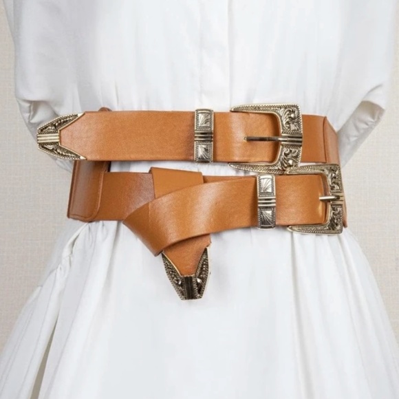 BellanBlue | Accessories | Wide Snap Back Double Buckle Belt | Poshmark